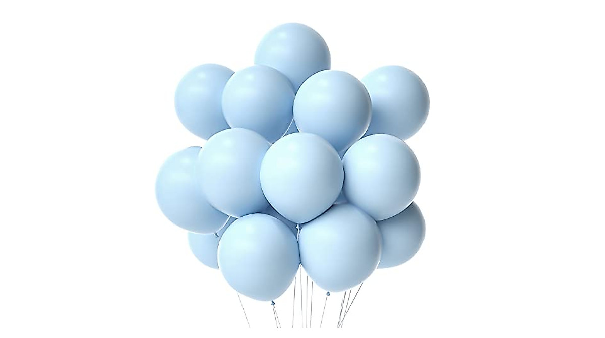 Baby Blue Balloons - 50 Premium 12-Inch Latex Balloons for Events