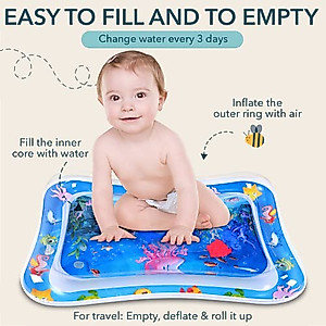 MAGIFIRE Playtime Baby Tummy Time Mat: Inflatable Water Mat for Infants 3-12 Months Old, Early Developmental Baby Toys, Perfect Baby Christmas Gifts, Stocking Suffers, Measures 27” x 21” Rectangle