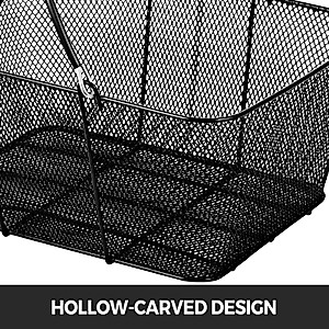 Mophorn 12PCS Shopping Baskets with Handles, Black Metal Shopping Basket, Portable Wire Shopping Basket, Black Wire Mesh shopping Basket Set for Stores Shopping
