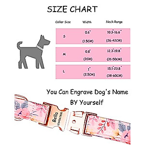 Bow Tie Dog Collar for Small Medium Large Dogs, Comfy Puppy Collars, Adjustable Pure Cotton Dog Collars for Girl and Boy Dog, Pink Dog Collar, Collar para Perros. (S, Pink)