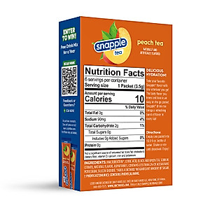 Snapple Tea – Sugar Free & Delicious, Made with Natural Flavors (Peach, 72 Sticks)