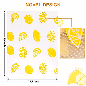 Cooyes Shelf Liner for Kitchen Cabinets Non-Adhesive Drawer Liner Non-Slip Refrigerator Liner - Best Shelf Liner, Fridge, Drawer, Cupboard Liner (Lemon,17.7 x 79 Inch)