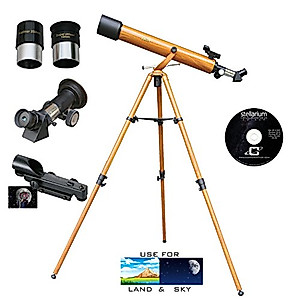 Galileo 800mm x 60mm Wood Grain Finish Astro-Terrestrial Telescope Kit with Smartphone Adapter