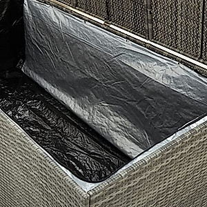 YEZIYIYFOB 320 gal Outdoor Storage Box Large Deck Box Taupe Grey Rattan Patio Storage Box Garden Storage Suncast Chest Container Poly Cabinet for Lawn Backyard 70.8"x35.4"x29.5" Grey NOT WATERPROOF
