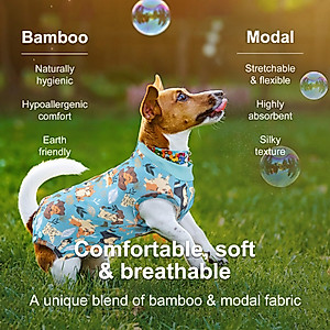 Leekalos Recovery Suit for Dogs After Surgery,Soft Breathable Dog Bodysuit Surgical Recovery Suit,Male Female Dog Neuter Spay Suits Anti Licking Wounds Jumpsuits for Small Medium Large Dogs