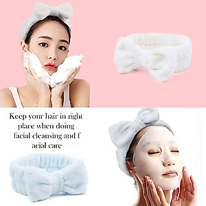 Exacoo Spa Headband, 6 PCS Bow Hair Band for Women Facial Makeup Head Band Knot Turban for Girls Head Wraps for Wash Spa Yoga Sports Shower (Pack of 6)