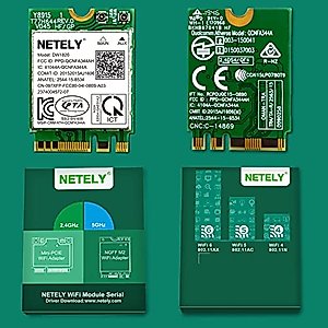 NETELY IEEE 802.11AC NGFF M2 Interface 1200Mbps Dual Band WiFi Adapter for Laptop PCs, NGFF M2 WiFi Card with Bluetooth 4.2, OEM DELL Wireless Network Adapter DW1820