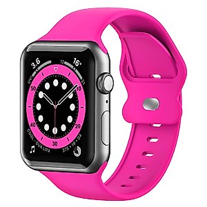 Upgrade Bands Compatible with Apple Watch Band 38mm 40mm 41mm for Women Men-Soft Silicone Replacement Sport Watch Strap for iWatch SE Series 7 6 5 4 3 2 1-Smartwatch Band