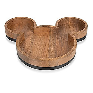 PICNIC TIME Disney Mickey Mouse Shaped Serving Tray, Charcuterie Board, (Mango Wood) 12 x 13.8 x 1.8