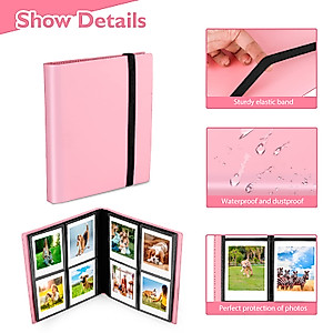 Hearoo 160 Pockets Photo Album with Colorful Stickers for Fujifilm Instax Mini LiPlay EVO Polaroid Snap SnapTouch PIC-300 Z2300 Mint Zip Instant Camera Printer (Pink)