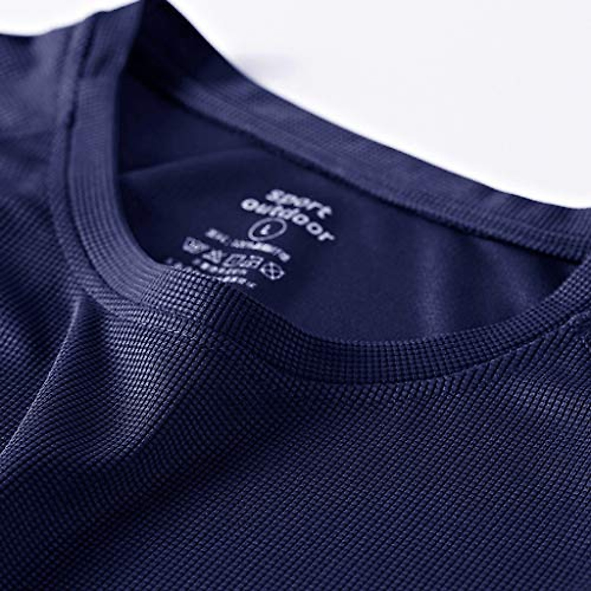 YOMXL Men's Short Sleeve Crew Neck Sports Tee Lightweight Quick Dry Breathable Tops Summer Casual Outdoor T-Shirt Dark Blue