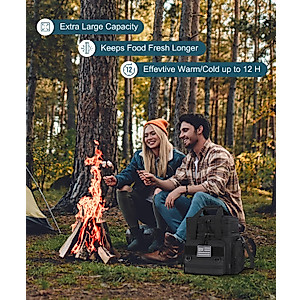 SumeStar Insulated Lunch Bag for Women Men, Freezable Large Lunch Bag 15L, Reusable Leakproof Lunch Box Cooler Tote Bag for Work Picnic School or Travel, Double Compartment, Black