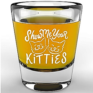 LitGifts Funny Cat Shot Glass, Cat Lover Gifts for Women or Men, Cat Themed Gifts for Cat Mom or Cat Dad, Kitty Gifts for Cat Owners, 1.75 Ounce White