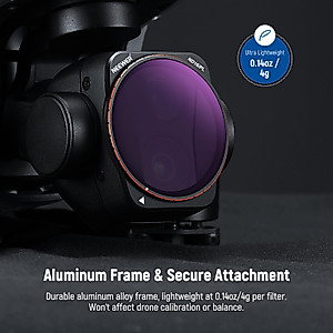 NEEWER ND/PL Filter Set Compatible with DJI Air 3, 4 Pack ND8/PL ND16/PL ND32/PL ND64/PL Polarizer Neutral Density Filter Kit, Multi Coated HD Optical Glass/Secure Attach/Lightweight Frame