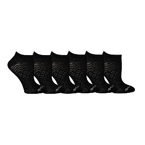 Columbia Women's 6-pair Mesh Lightweight No Show Socks, 4-10 Hiking Socks, Black