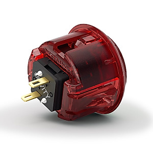 qanba Gravity KS Mechanical Shafts Silent Pushbutton 30mm Snap-In (Boxed (Clear Red D06(8 pcs)