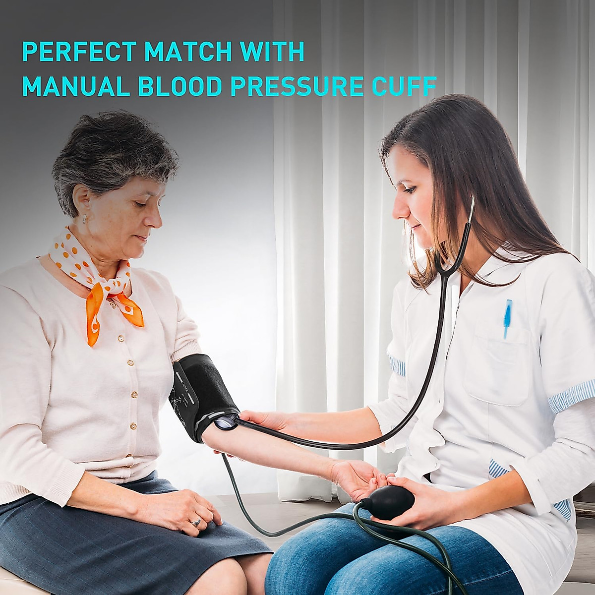 SCIAN Stethoscope - Single Head Cardiology Stethoscopes for Nurses, Doctors and Nursing School Students, Ideal for Blood Pressure Monitoring Home Diagnostics Medical Supplies, Black