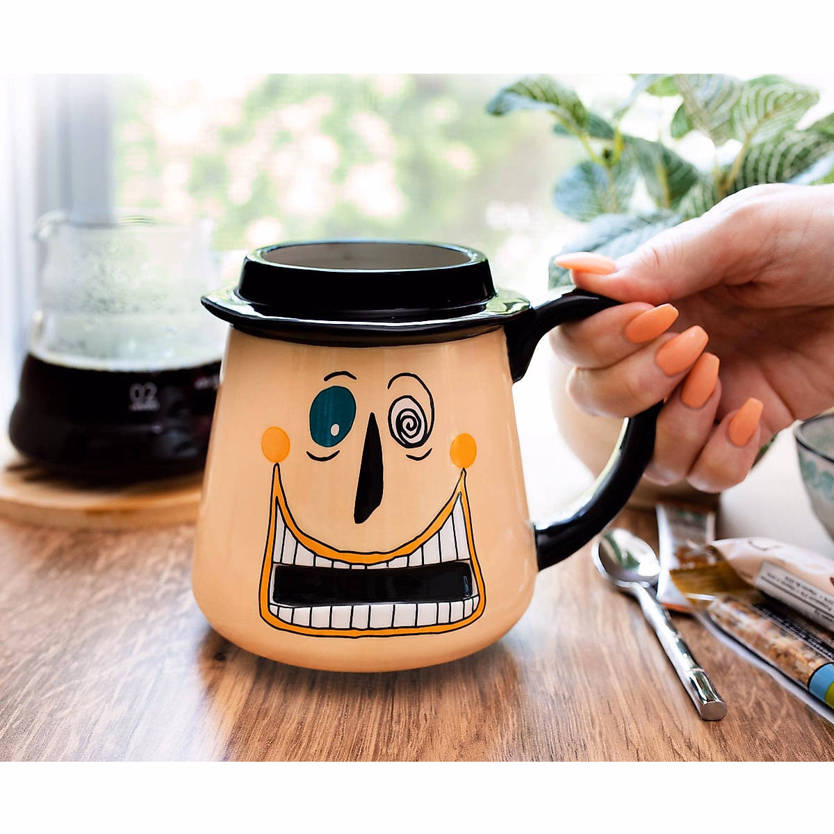Disney The Nightmare Before Christmas Mayor Faces 3D Ceramic Mug | Large 20-Ounce Coffee Cup For Espresso, Tea