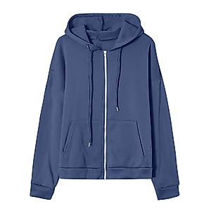 SMIDOW Cute Hoodies For Teen Girls Fashion Fall y2k Clothes 2023 Full Zip Up Hooded Sweatshirts With Pockets Casual Jacket