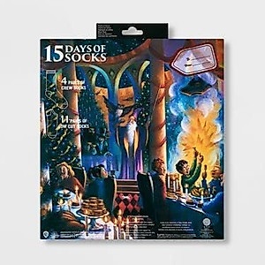 Harry Potter Countdown to Christmas Advent Calendar - Bundle of 15 Hogwarts Socks for Women | One Size Wizard Socks