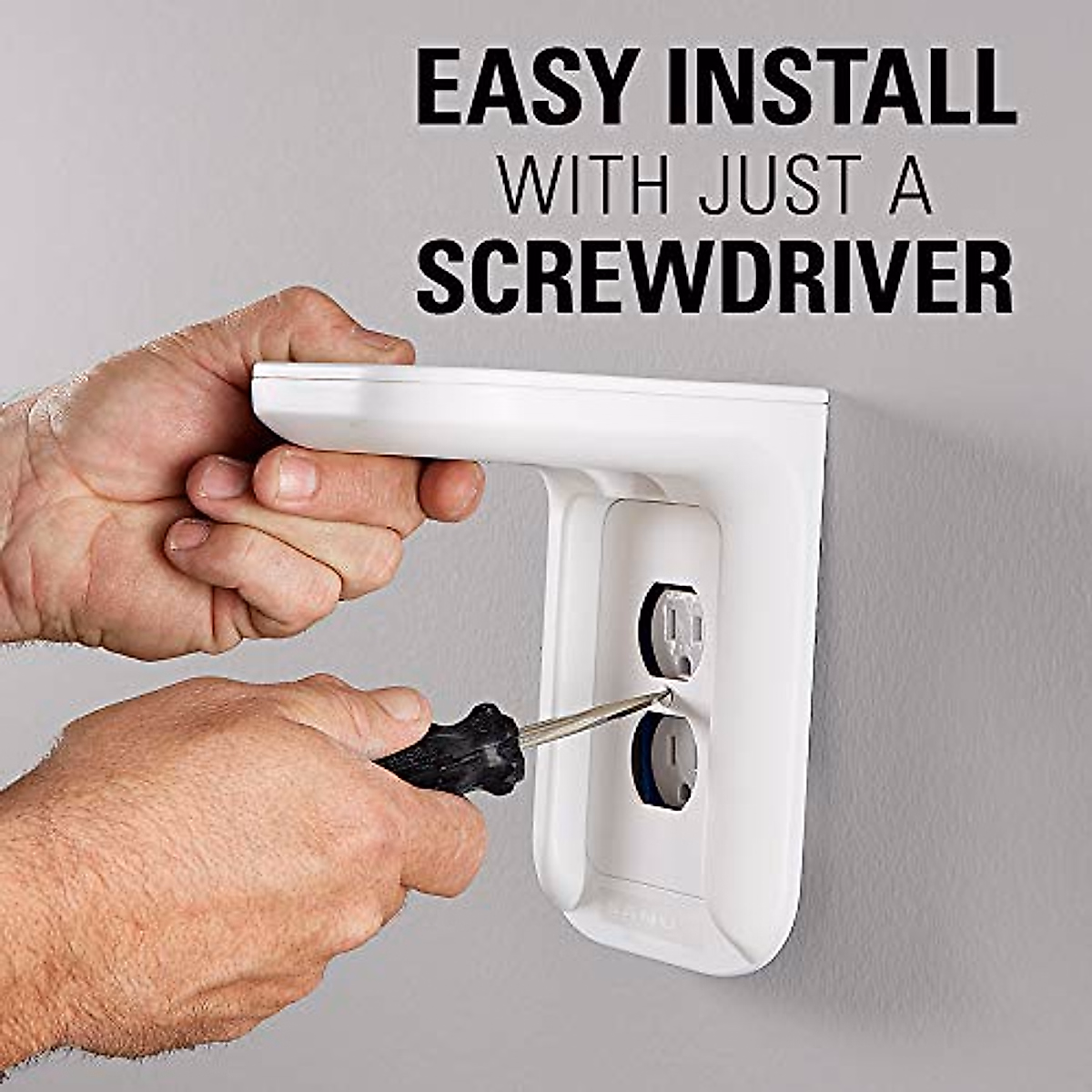 Sanus Outlet Shelf - Holds Any Device Up to 10lbs & Installs in Seconds - Includes Standard & Decora Style Outlet Covers & Integrated Cable Management Channel - Works for Sonos & Smart Home Speakers