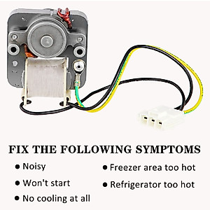 Virego 297250000 297309000 Refrigerator Evaporator Fan Motor, Fan Motor with Wiring Harness, Compatible with Frigidaire Refrigerator, Replaces 216934100 216914200, Easy to Install, One Year Warranty
