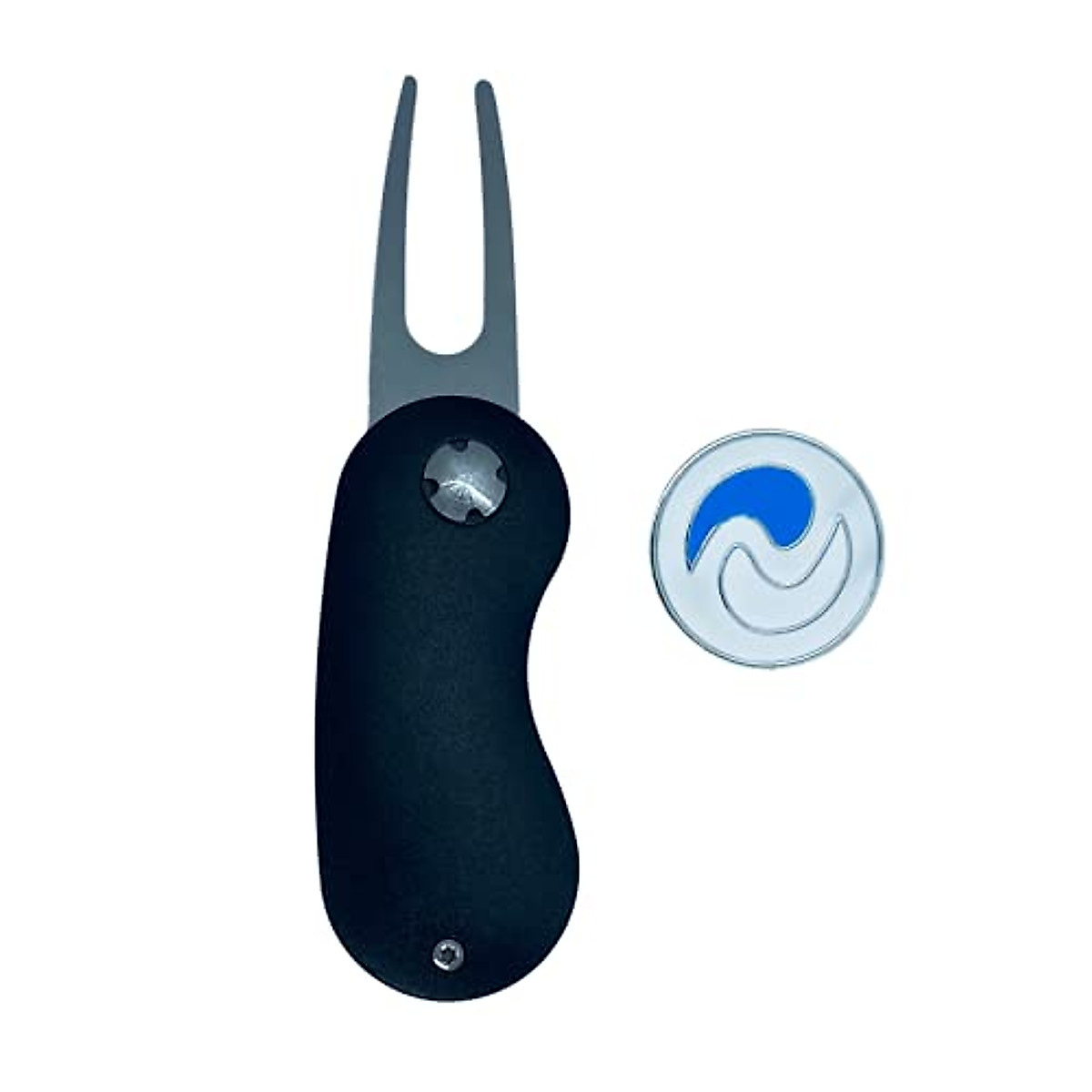 NuRich Golf Divot Repair Tool and Magnetic Ball Marker Golfer Accessory, Kids Men and Women All-Metal with Pop Up Button Golf Ball Marker Tools | Carry Inside Golf Bag or in Golfer Pocket