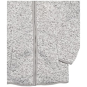 Reebok Girls' Sherpa Lined Sweater Fleece Jacket, Heather Grey, 6X