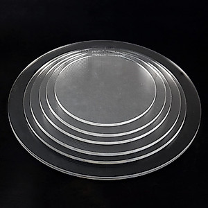 Tuelaly 2Pcs Cake Plates, Cake Disk, Acrylic Round Discs, Non-Sticky Reused Acrylic Buttercream Cake Discs for Cakes Serving