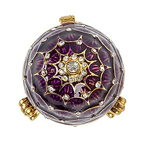 QIFU-Hand Painted Enameled Faberge Egg Style Decorative Hinged Jewelry Trinket Box Unique Gift For Home Decor