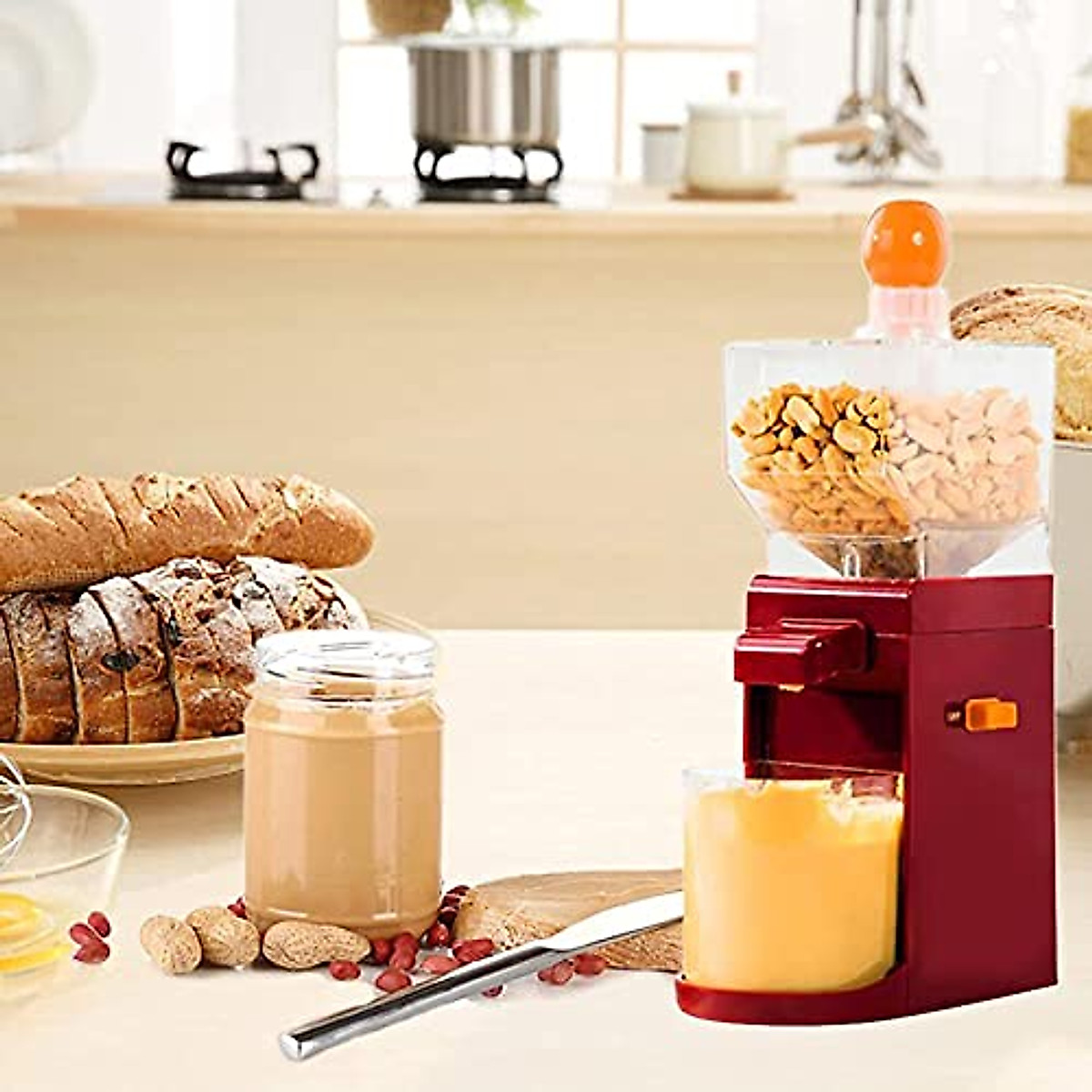 Fbaiyy Household Peanut Grinder, Mini Peanut Butter Machine, Electric Grain Grinder with Non-Slip Base, for Almonds, Coffee Bean Grinder