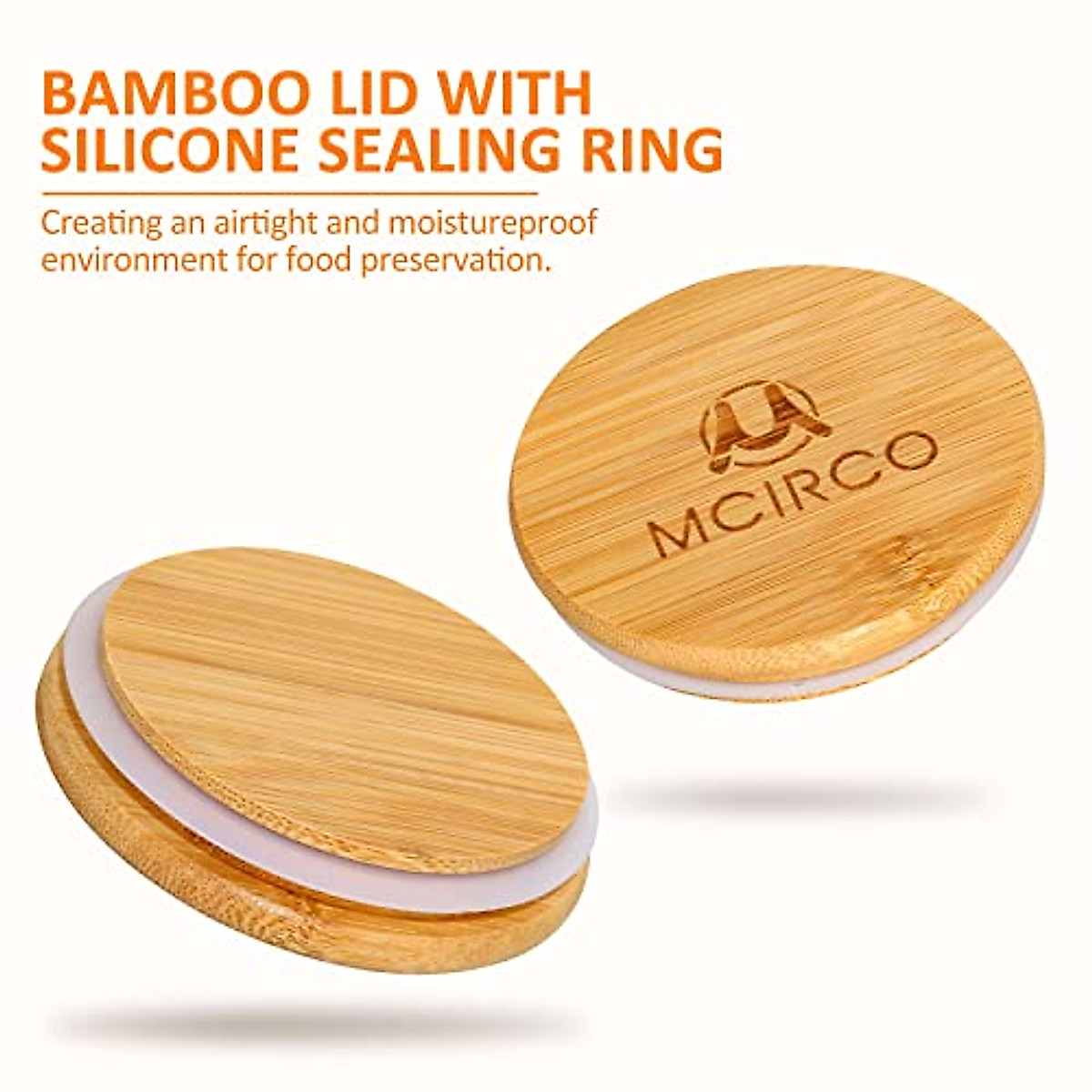 M MCIRCO Kitchen Canisters Set, 9Pcs Airtight Glass Jars with Bamboo Lids, Glass food Storage Containers for Kitchen & Pantry Organization, Cookie, Coffee, Pasta, Nuts and Spice Jars, Stackable