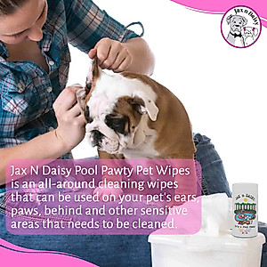 Jax N Daisy Pool Pawty Summer Scent Pet Wipes - Cat & Dog Wipes, Handy Pet Supplies, Cleaning Products for Dogs & Cats, Dog Accessories, Products for Cats, Cat & Dog Ear Cleaner, Cat & Dog Supplies