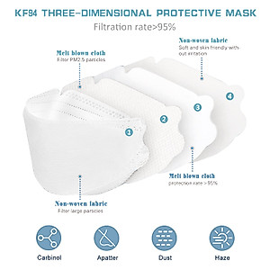 LOGAO 60 individually packaged adult disposable KF94 black + white masks.