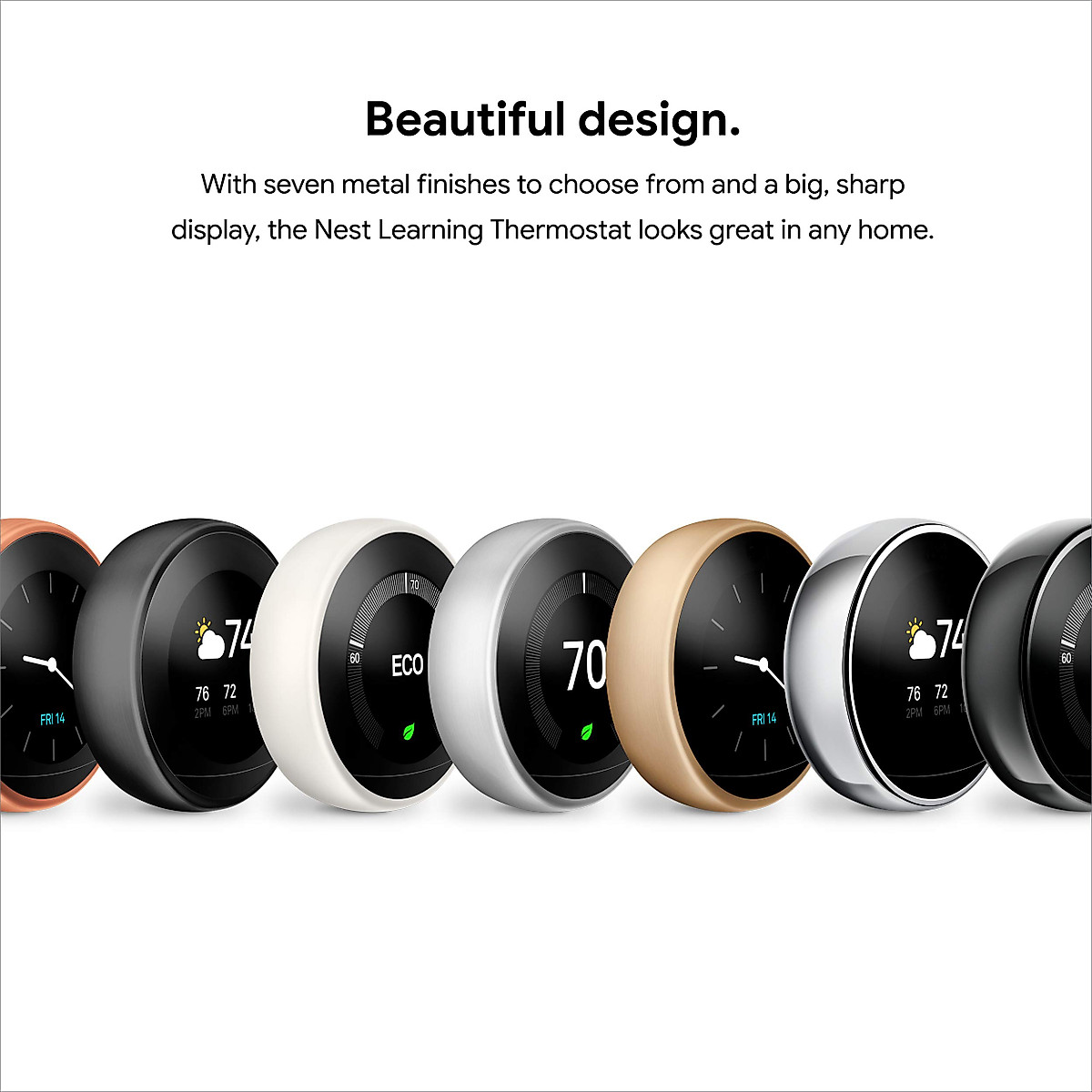 Google Nest Learning Thermostat - Programmable Smart Thermostat for Home - 3rd Generation Nest Thermostat - Works with Alexa - Stainless Steel