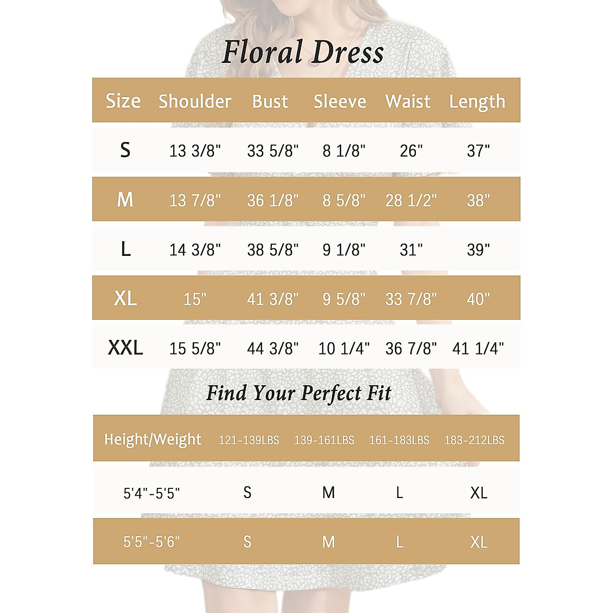 FENSACE Women's Casual Dresses Fit and Flare Green Floral Dress(Floral-32,Large)