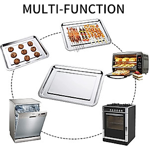 Ponliumer Stainless Steel Baking Tray Pan Compatible with Cuisinart Toaster Oven Tray,Suitable for Cuisinart Air Fryer TOA-060 and TOA-065.…
