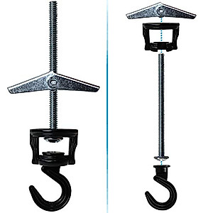 Blue Donuts Swivel Hook Hangers, Multi-Functional for Hanging, Screws and Anchors Included, 2 Sets Per Pack,Black