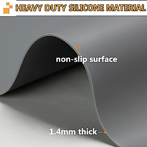 Warome Silicone Mat, 47"x 23.6" Silicone Mats for Kitchen Counter, Nonslip Heat Resistant Mat, Extra Large Kitchen Counter Mat, Countertop Protector for Craft, No Creases-Gray