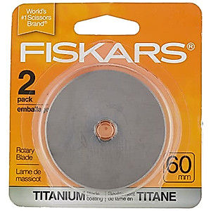 Fiskars 01-005896 Titanium Rotary Blades, 60mm, 2 Pack , Silver