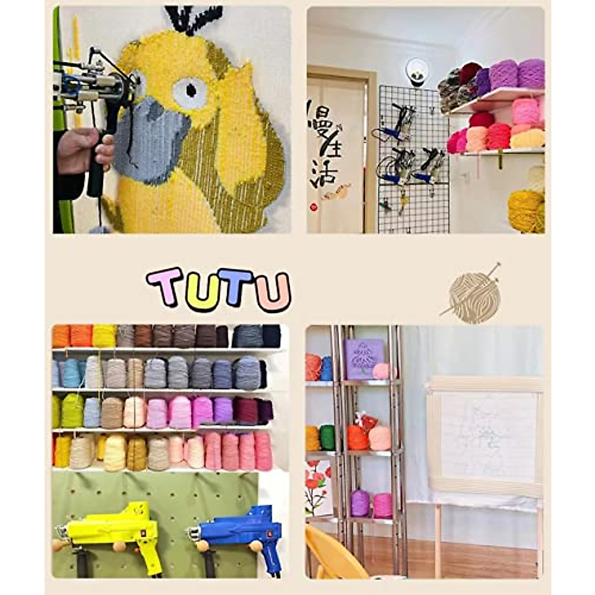 8ply Strands tufting Yarn for tufting Gun Rugs,100m Crocheting Fancy Chunky Cotton ployester Mixed Knitting Yarn,100g Multiple Color Knitting Thread Poke Embroidery Yarn,6 Rolls Set,Customized Color