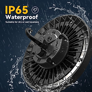 VANoopee 6 Pack 200W High Bay LED Lights 3000K 4000K 5000K Bright UFO LED High Bay Light Commercial Bay Lighting for Warehouse Workshop Barn Garage - 5' Cable with Plug, IP65 28000lm(800W MH/HPS Eqv.)