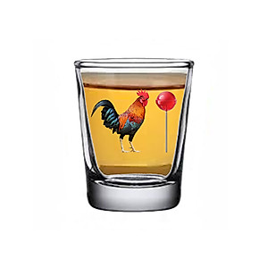 Rogue River Tactical Sarcastic Funny Rooster Sucker Shot Glass, Gift Idea for Friend, Coworker or Boss, 1.5 Ounce