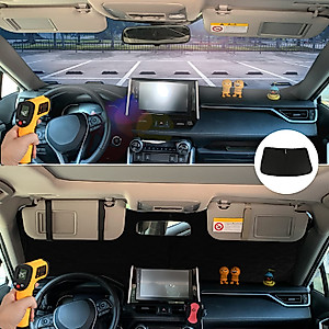 D-Lumina Windshield Sun Shade Compatible with Toyota Tacoma 2016 2017 2018 2019 2020 2021 2022 2023 - Upgraded 3 Layers 240T Material, Foldable Front Window Sun Shield Protector