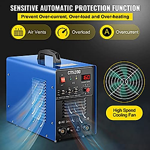 Mophorn TIG/MMA Plasma Cutter CT520D 3 in 1 Combo Welding Machine Tig Welder 200A Arc Welder 200A Plasma Cutter 50A Plasma Cutting Machine Dual Voltage 110 220V