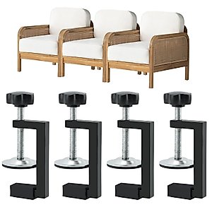 4PCS Outdoor Furniture Clips, Adjustable Patio Furniture Clips, Outdoor Furniture Clips for Wicker Sectional, Couch Connectors to Make Sectional Stay, Keep Sectional Couch Together