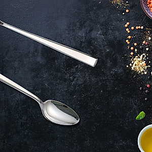 faderic Ice Tea Spoon 8 Pcs, 7.9-Inch Long Handle Stirring Spoon, 18/10 Stainless Steel Mixing Spoon, Cocktail Spoon