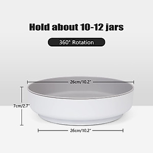 CiCiKiea Lazy Susan Organizer, 10.4 inch Rotating Cabinet Organizer Turntable Spice Rack Kitchen Storage Cosmetic Makeup Organizers for Cabinet Pantry Refrigerator Countertop Organization, White