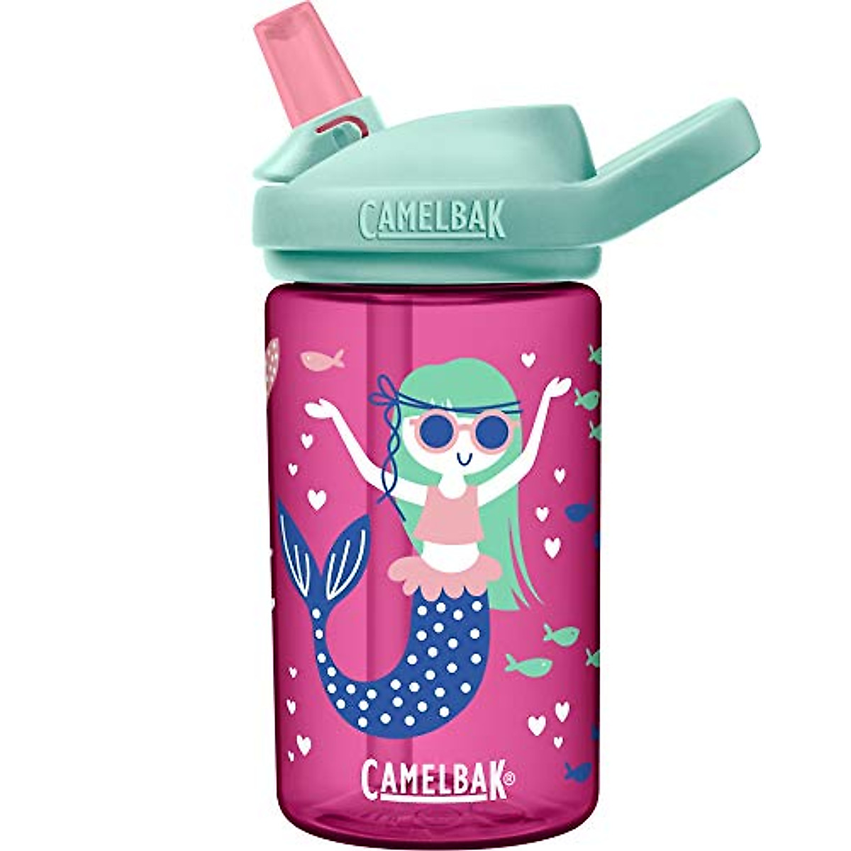 CamelBak eddy+ 14 oz Kids Water Bottle with Tritan Renew – Straw Top, Leak-Proof When Closed, Mermaids & Narwhals