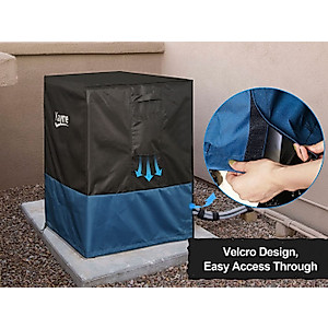 kayme Air Conditioner Cover for Outside Units, 600D Durable AC Cover for Outside Unit Water Snow Dust Sun Protection, Square-Fits Up to 36 x 36 x 39 inches